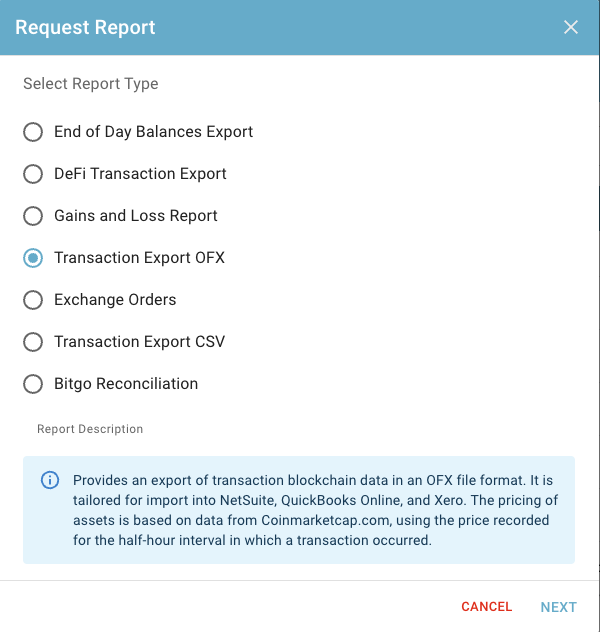 Transaction Export OFX – Ledgible
